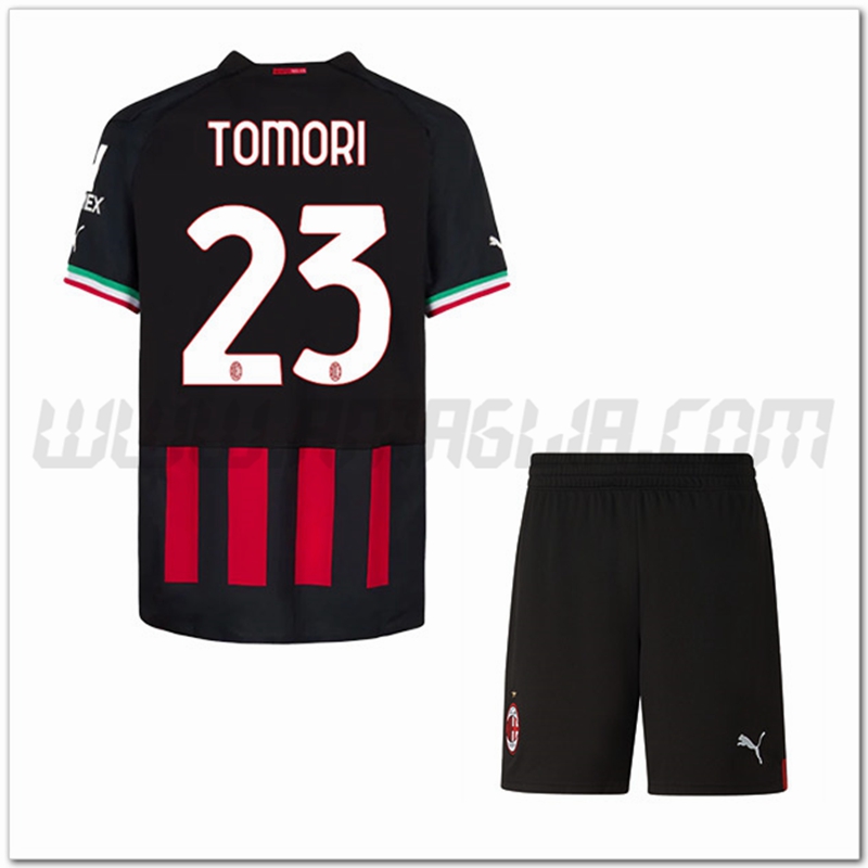 Kit Maglia TOMORI #23 AC Milan Bambino Prima 2022 2023 [1Number ...