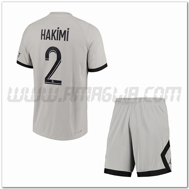 Kit Maglia HAKIMI #2 PSG Bambino Seconda 2022 2023 [1Number-kids2223-42 ...