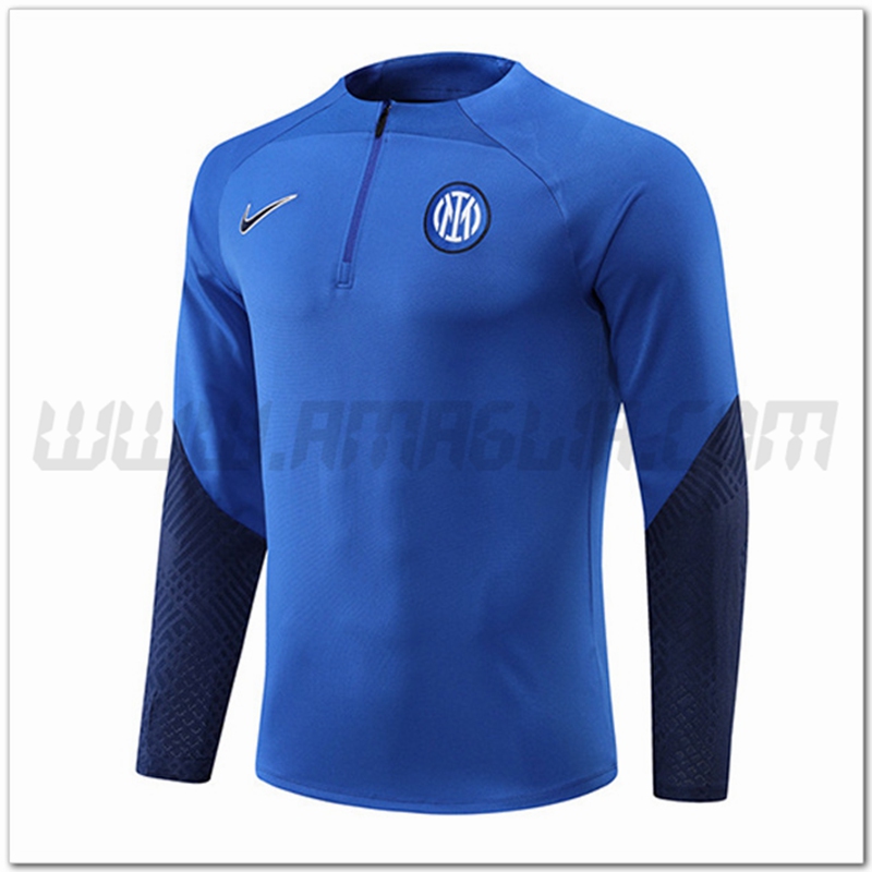 Felpa Allenamento Inter Milan Blu/Nero 2022-23 Thailandia Economiche