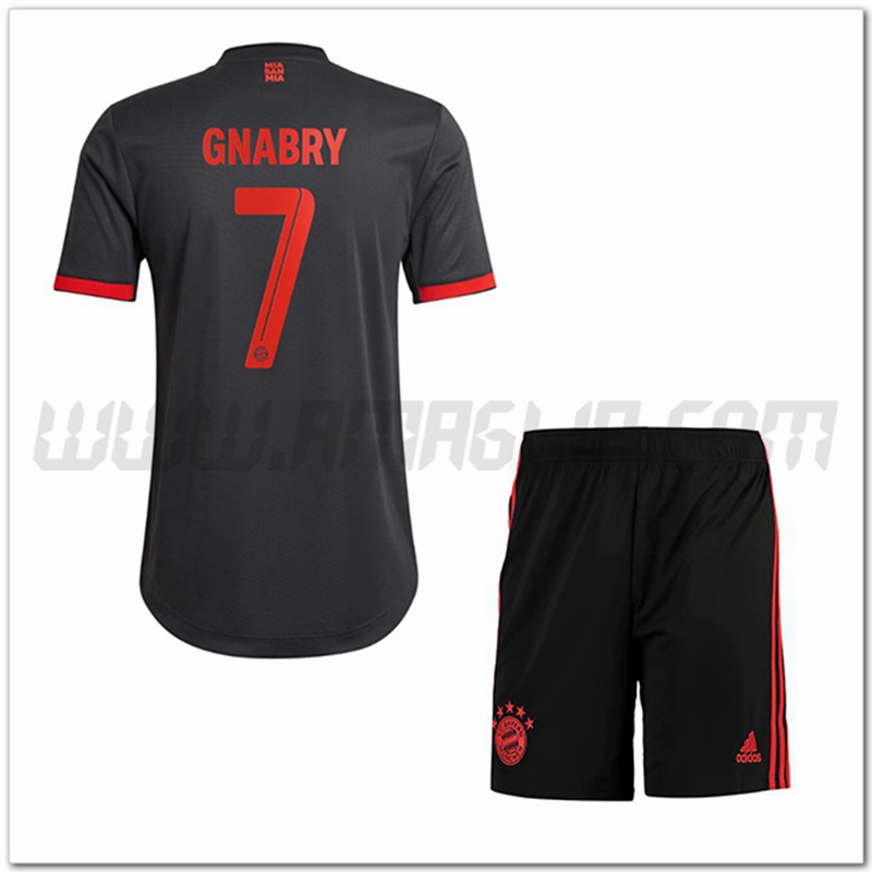 Kit Maglia GNABRY #7 Bayern Monaco Bambino Terza 2022 2023 [1Number ...