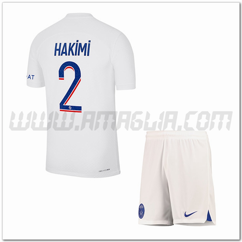 Kit Maglia HAKIMI #2 Paris PSG Bambino Terza 2022 2023 [1Number ...