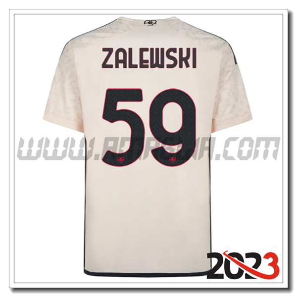 Seconda Maglia Calcio AS Roma ZALEWSKI #59 2023 2024 Scontate Thailandia
