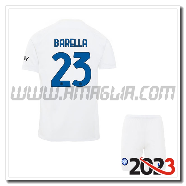 Kit Maglia Inter Milan Bambino BARELLA #23 Seconda 2023 2024 Scontate ...