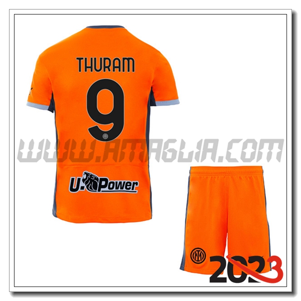 Kit Maglia Inter Milan Bambino THURAM #9 Terza 2023-24 Personalizzate ...