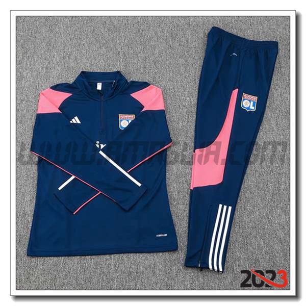 Tuta Allenamento Lione Blu/Rosa 2023/24 Scontate Thailandia